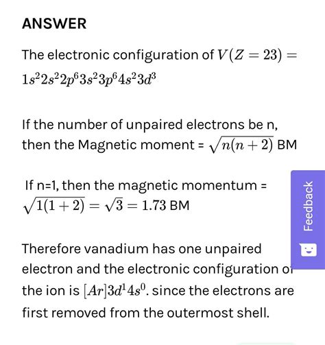 Electron Configuration Of Vanadium