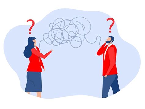 Premium Vector Bad Communication Conceptbusinessman And Woman Have Troubles With Understanding