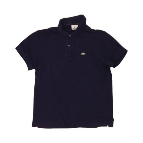 Lacoste Mens Polo Shirt Size 4 Medium Navy Blue Depop