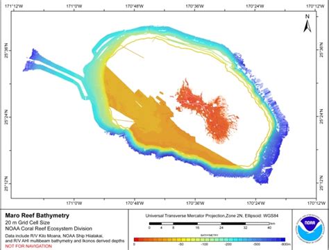 Maro Reef Bathymetry Pacific Islands Benthic Habitat Mapping Center