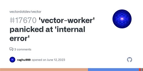 Vector Worker Panicked At Internal Error · Issue 17670