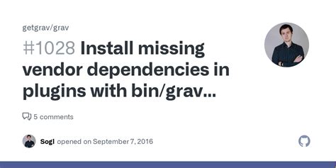 Install Missing Vendor Dependencies In Plugins With Bingrav Install · Issue 1028 · Getgrav