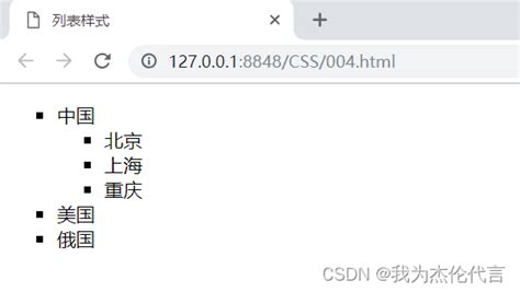 Css样式：列表展示各国首都与城市结构 Csdn博客