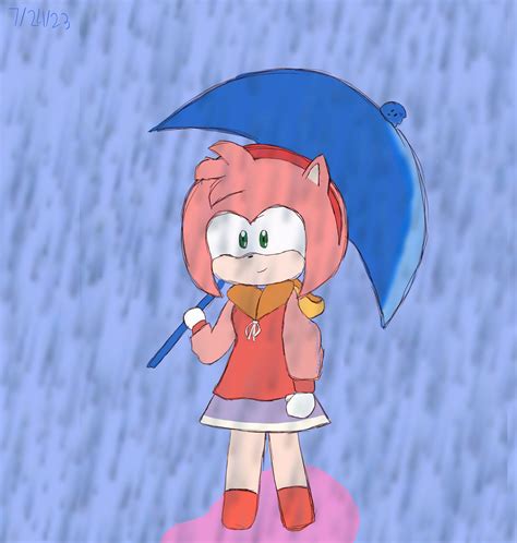 Amy Rose In The Rain By Iliketodraw44 On Deviantart