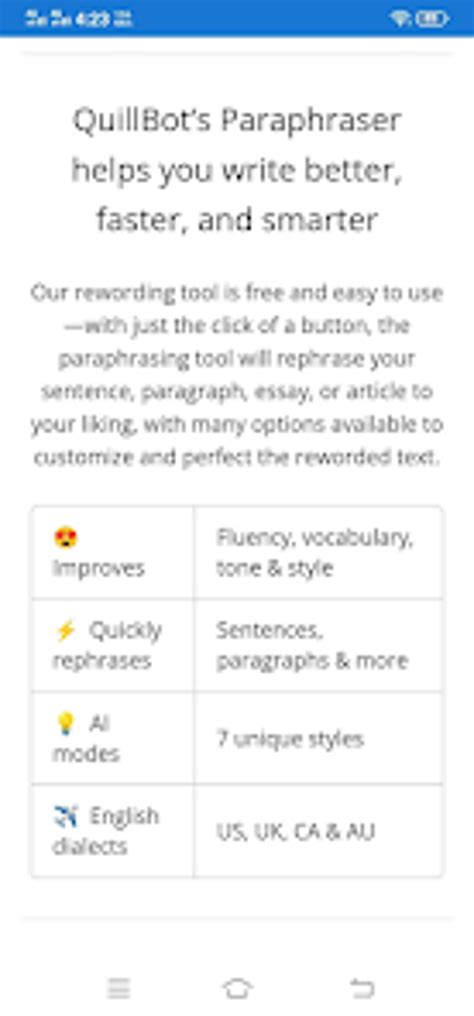 Quillbot Paraphrasing Tool For Android Download