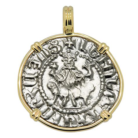 Medieval Armenia Levon I Coin Gold Necklace