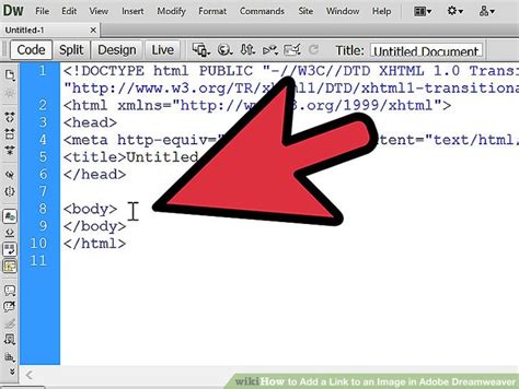 How To Add A Link To An Image In Adobe Dreamweaver Steps