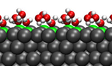 Side View Of The Lower Water Layer Of The Water Structures Shown In