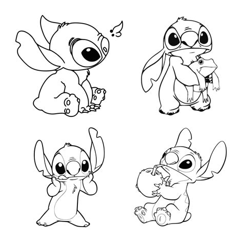 Stitch And Angel Drawing Outline Lilo Stitch Colorare Poze
