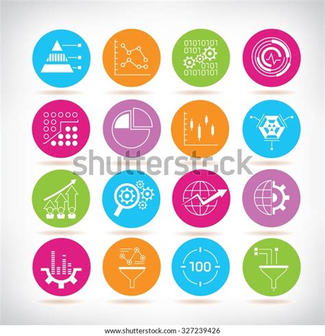 Data Analytics Network Icons Information Technology Stock Vector