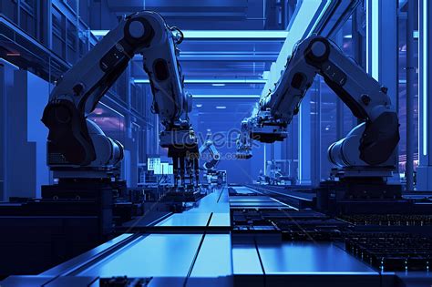 현대 공장의 산업용 로봇