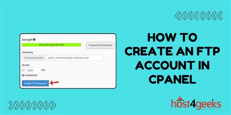 How To Create An Ftp Account In Cpanel Host4geeks Llc