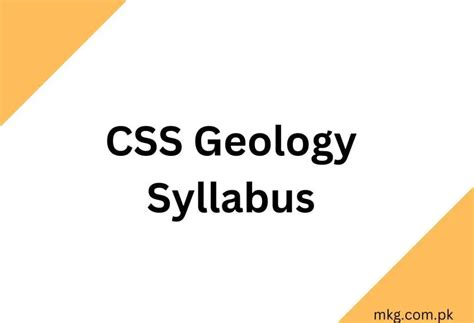 Css Geology Syllabus 2025 Css Geology 05 Group Multan Kitab Ghar