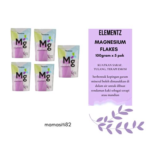 Elementz Magnesium Flakes 100g X 5 Shopee Malaysia