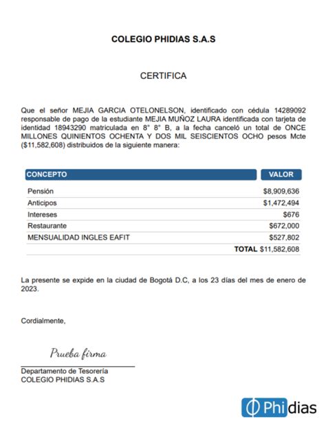 Certificado De Pago Phidias Plantillas Certificado De Pago Phidias Plantillas
