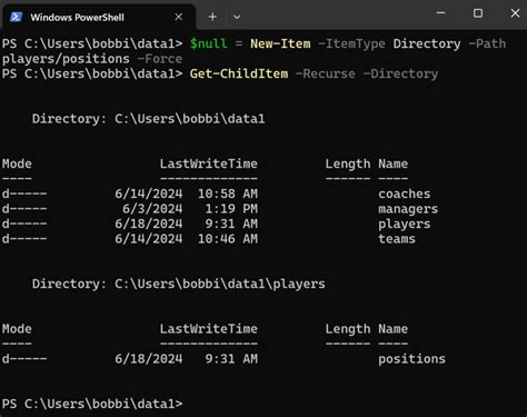 powershell how to use equivalent of mkdir p collecting wisdom