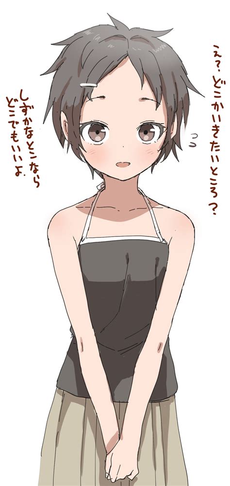 Safebooru 1girl Black Camisole Black Hair Blush Brown Eyes Brown