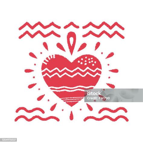 붉은 마음 엽서 포스터에 인쇄할 수 있는 템플릿입니다 벡터 플랫 그래픽 손 그린 그림 흰색 배경의 격리된 개체입니다 격리 공휴일에 대한 스톡 벡터 아트 및 기타 이미지
