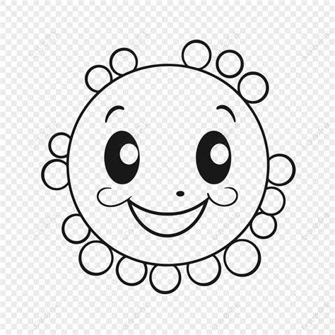 웃는 윤곽선 스케치 드로잉이 있는 만화 바이러스의 이미지 벡터선 그리기몸짓 Png 일러스트 무료 다운로드 Lovepik