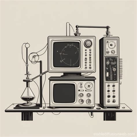 Minimalist Rube Goldberg Machine Clip Art Retro Computing Prompts