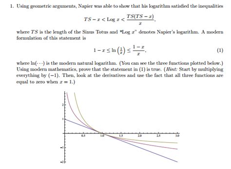 Solved Using Geometric Arguments Napier Was Able To Show