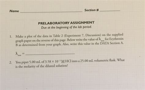 name section prelaboratory assignment due at the