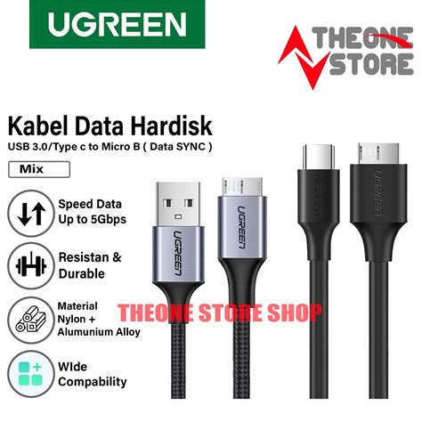 Jual Ugreen Kabel Hardisk Usb 30 Usb Type C To Micro B Hdd Hardisk Eksternal Shopee Indonesia