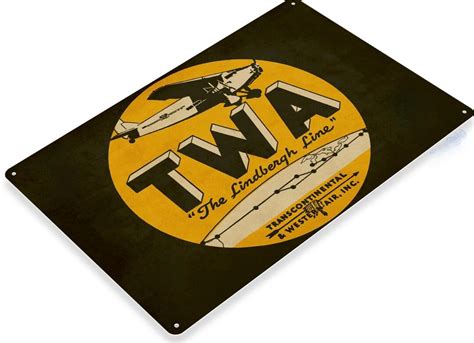 Twa Tin Sign 11x8 Inch Garage Metal Poster Ad Advertisement Aviation
