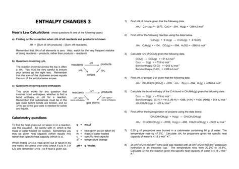 Enthalpy Questions 3