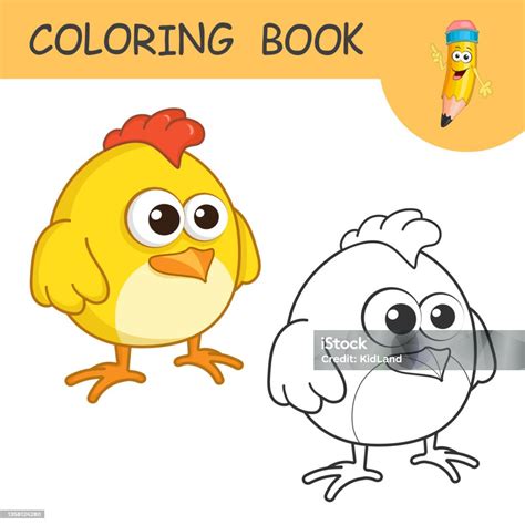 Mewarnai Ayam Kartun Lucu Mewarnai Buku Atau Halaman Kartun Chick Lucu