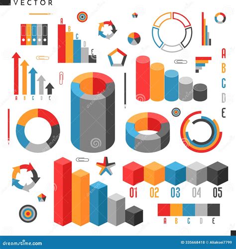 Charts And Diagrams Line Icons Collection Numbers Figures Maps