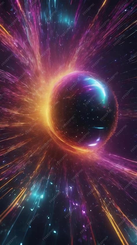 Premium Ai Image Abstract Particle Flow In Cyberspace Futuristic 3d Portal Digital Technology