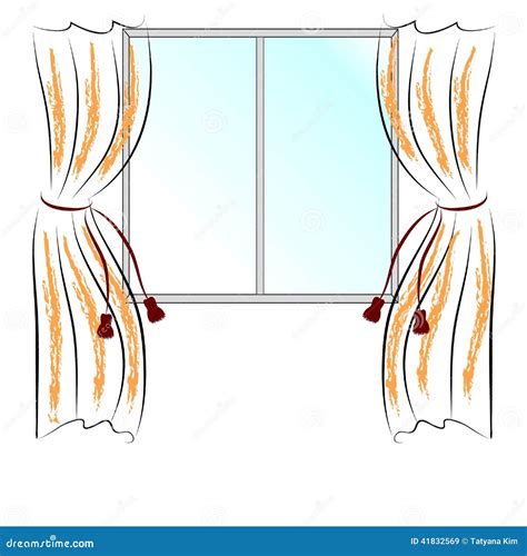 Window And Curtains Stock Vector Illustration Of Home