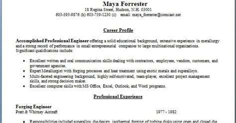 Forging Engineer Sample Resume Format In Word Free Download