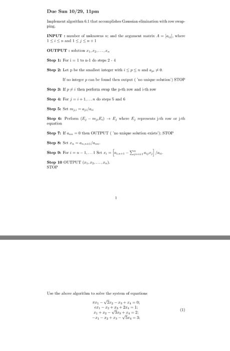 solved due sun 10 29 11pm implement algorithm 6 1 that