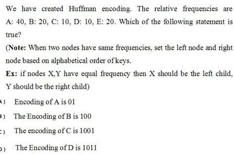 Algorithms Please Draw The Huffman Diagram For The Following Question