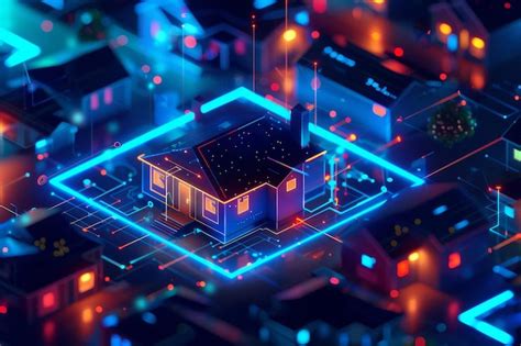 Premium Photo A Digital Illustration Of A Smart Home System With