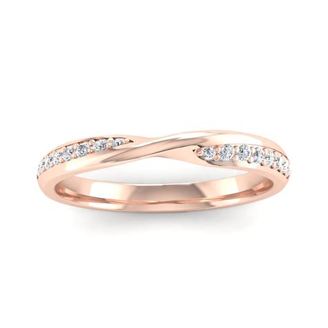 Fairtrade Rose Gold Diamond Set Twisted Eternity Ring