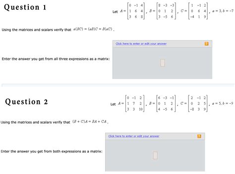 solved using the matrices and scalars verify that a{bc