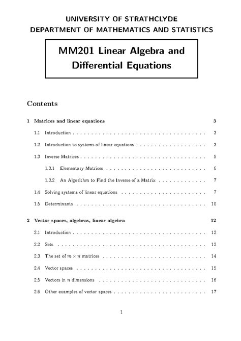 Linear Algebra Notes Complete University Of Strathclyde Department Of Mathematics And