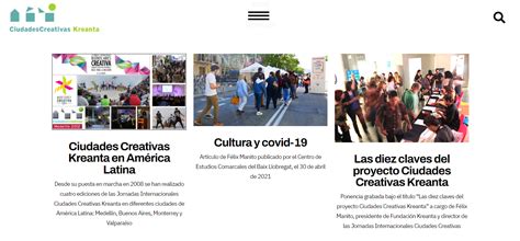 Plataforma Web Ciudades Creativas Fundación Kreanta