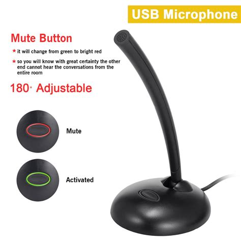 Usb Microphone Computer Recording Mic With Mute Bu Vicedeal