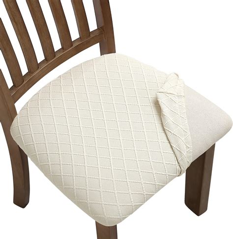 Fuloon 6 Pack Stretch Jacquard Chair Seat Covers Removable
