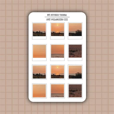 Sky Polaroids Iii Sticker Sheet Bullet Journal Stickers Scrapbook