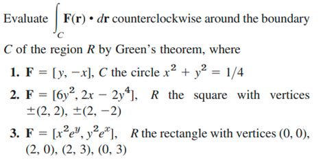 solved evaluate ∫cf r ⋅dr counterclockwise around the