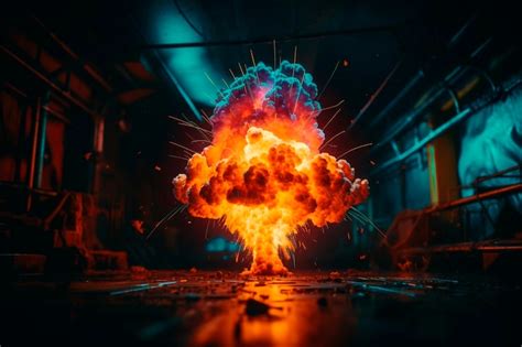 Premium Ai Image Small Mushroom Explosion Generative Ai
