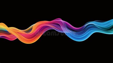 Abstract Colorful Wave Flowing Dynamically On Black Stock Illustration Illustration Of Colors