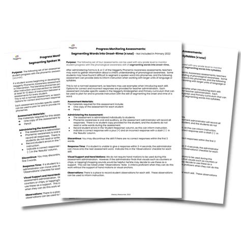 Progress Monitoring Segmenting Into Phonemes Heggerty