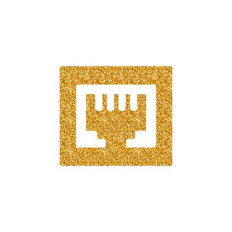 Premium Vector Local Area Connector Icon Gold Glitter Texture Vector Illustration
