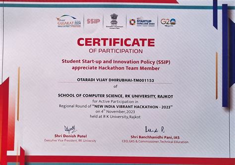 Vijay Otaradi On Linkedin Newindiavibranthackathon2023 Ssip Rkuniversity Hackathon Innovation
